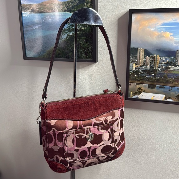 Coach | Bags | Coach Vintage Chelsea Optic Signature Canvas Suedge Mini ...